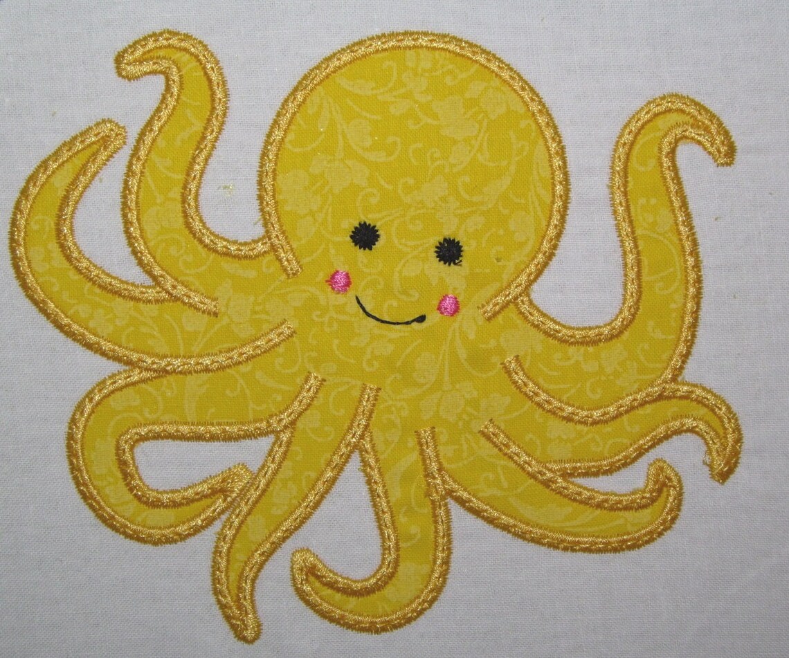 Machine Embroidery Design-applique Octopus Includes 2 Sizes - Etsy