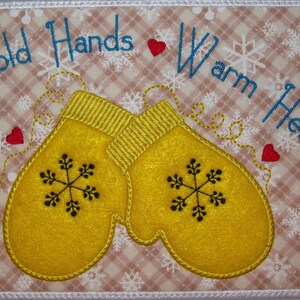 Machine Embroidery Design-ith-mug Rug-applique' Mittens "cold Hands ...