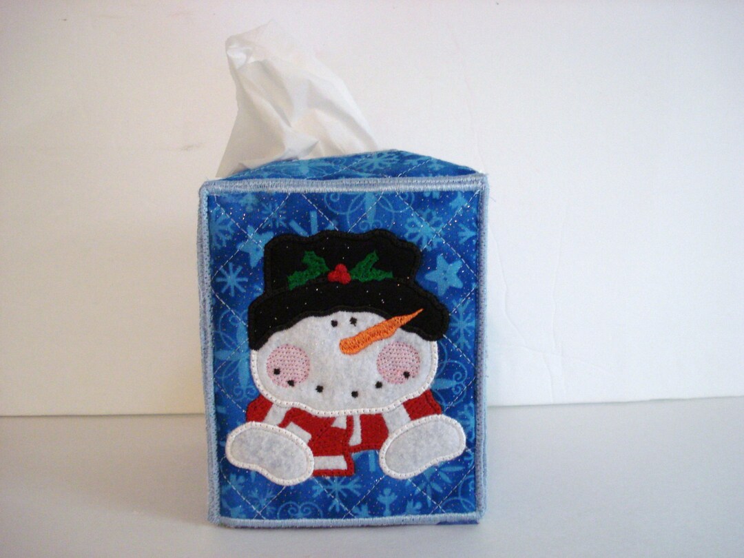 Machine Embroidery Design-in the Hoop-tissue Box Cover-applique Snowman ...