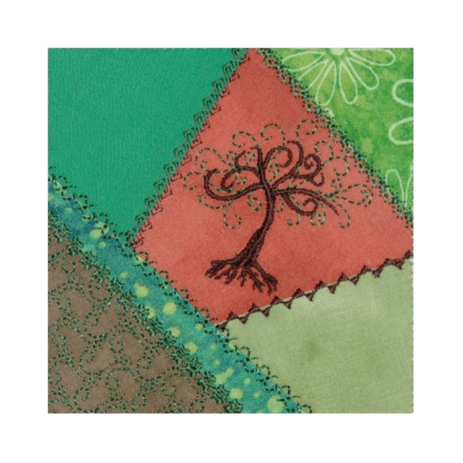 Machine Embroidery Design-ith-crazy Quilt Block-tree of Life | Etsy