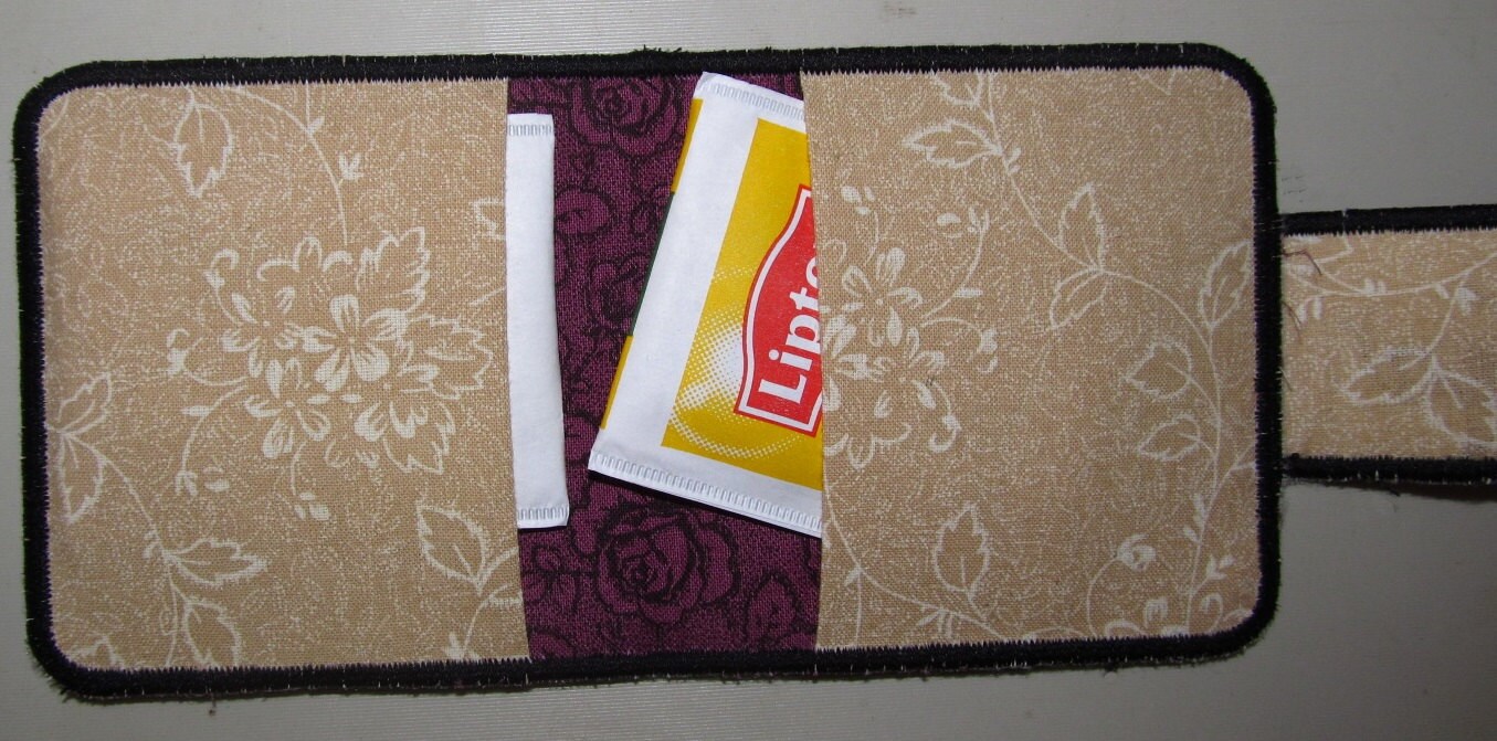 Machine Embroidery Design-in the Hoop-tea Bag Wallet With Rose | Etsy