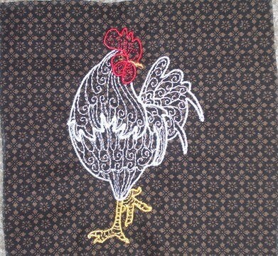Machine Embroidery Design- Rooster Colorline #07 With 4 Sizes Included ...