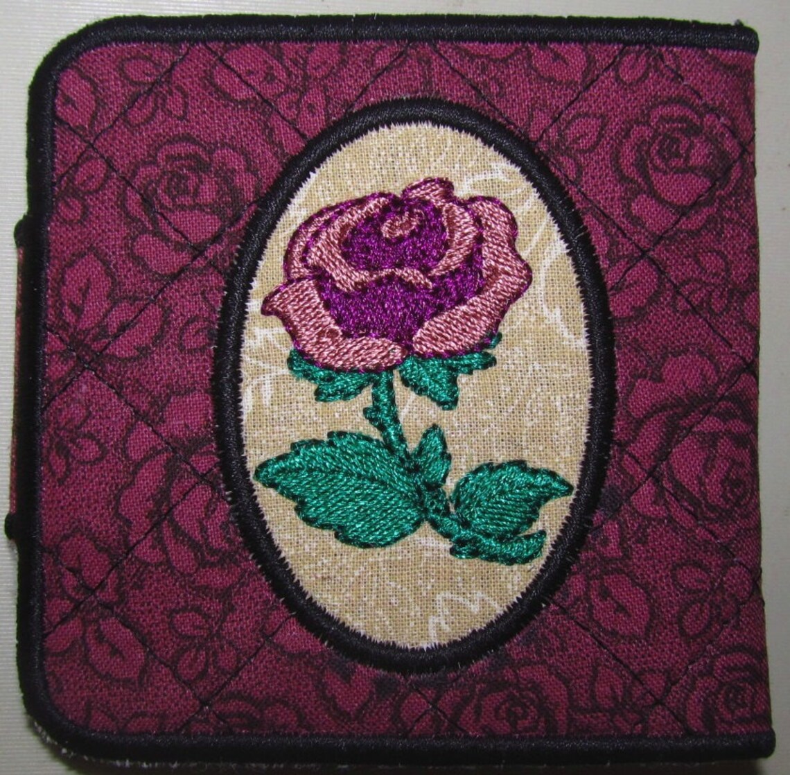 Machine Embroidery Design-in the Hoop-tea Bag Wallet With Rose | Etsy