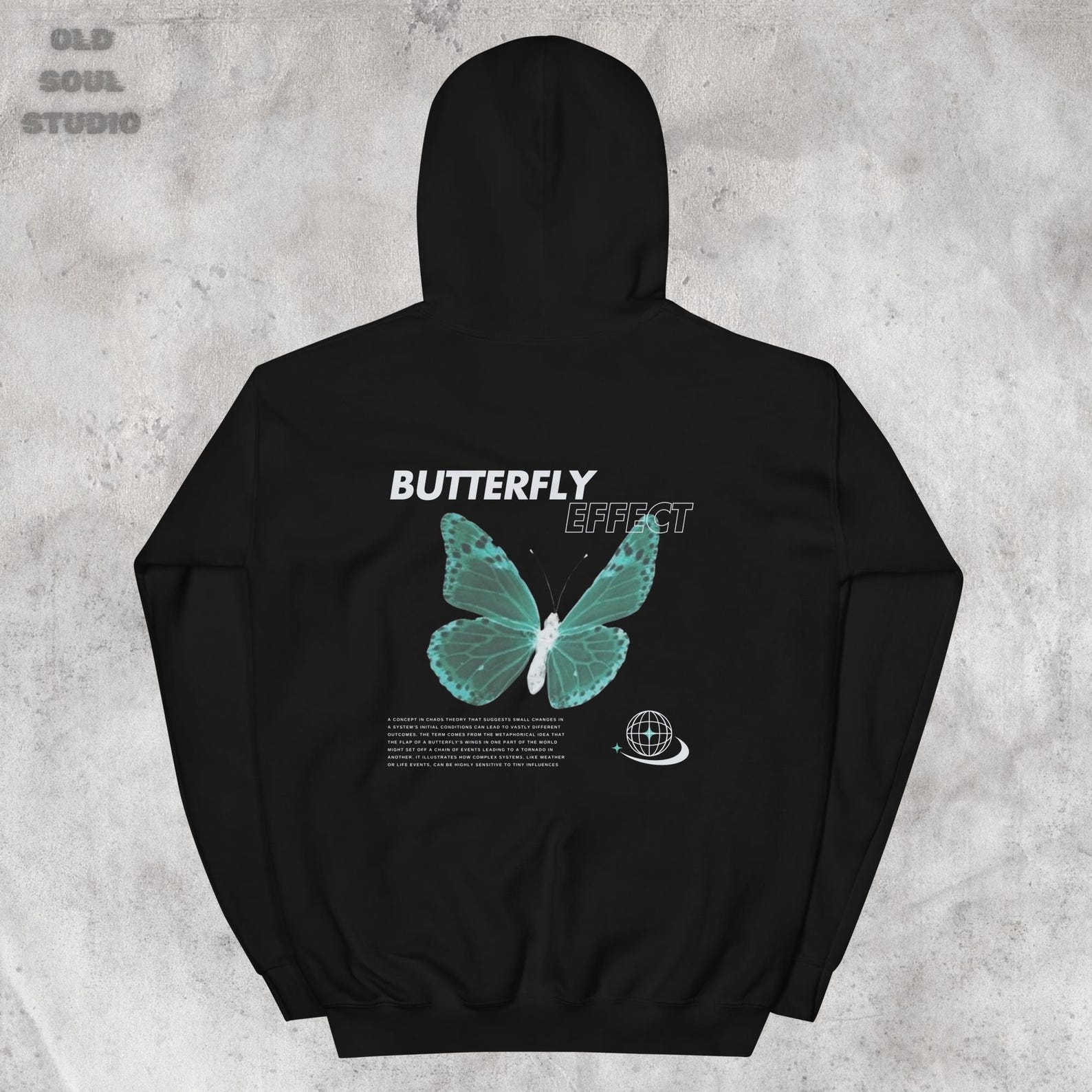 Butterfly Effect Hoodie, Y2K Hoodie, Green Butterfly Graphic Sweatshirt ...