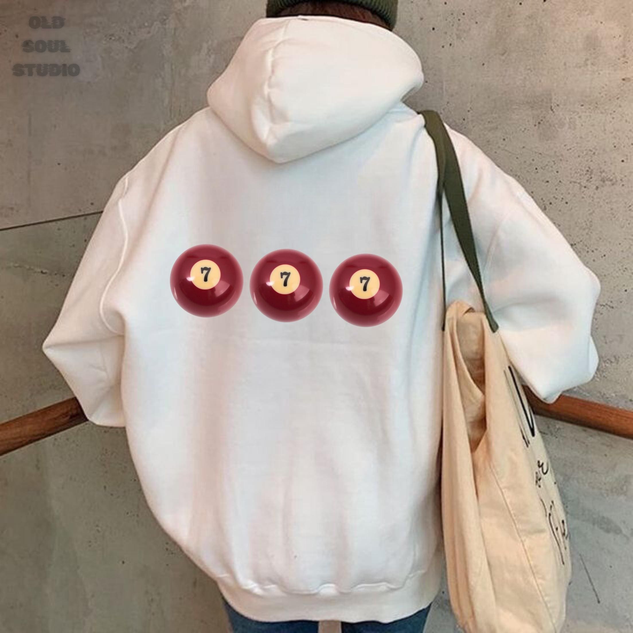 Lucky Red 8 Ball Hoodie, Angel Number Sweatshirt, Y2K Hoodie, Retro Red ...