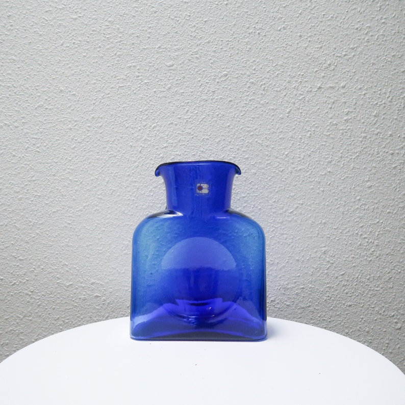 Blenko Mid Century Cobalt Blue Glass Water Carafe Pitcher W/ - Etsy