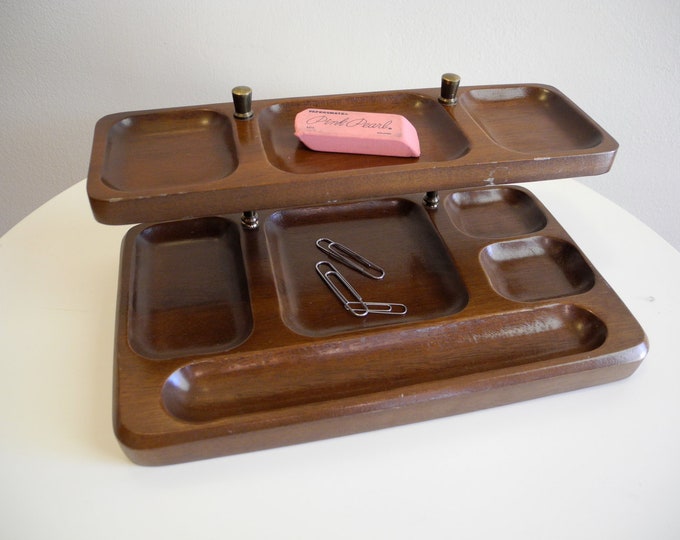 Wooden 50s / 60s Mid-century Desk Caddy - Etsy