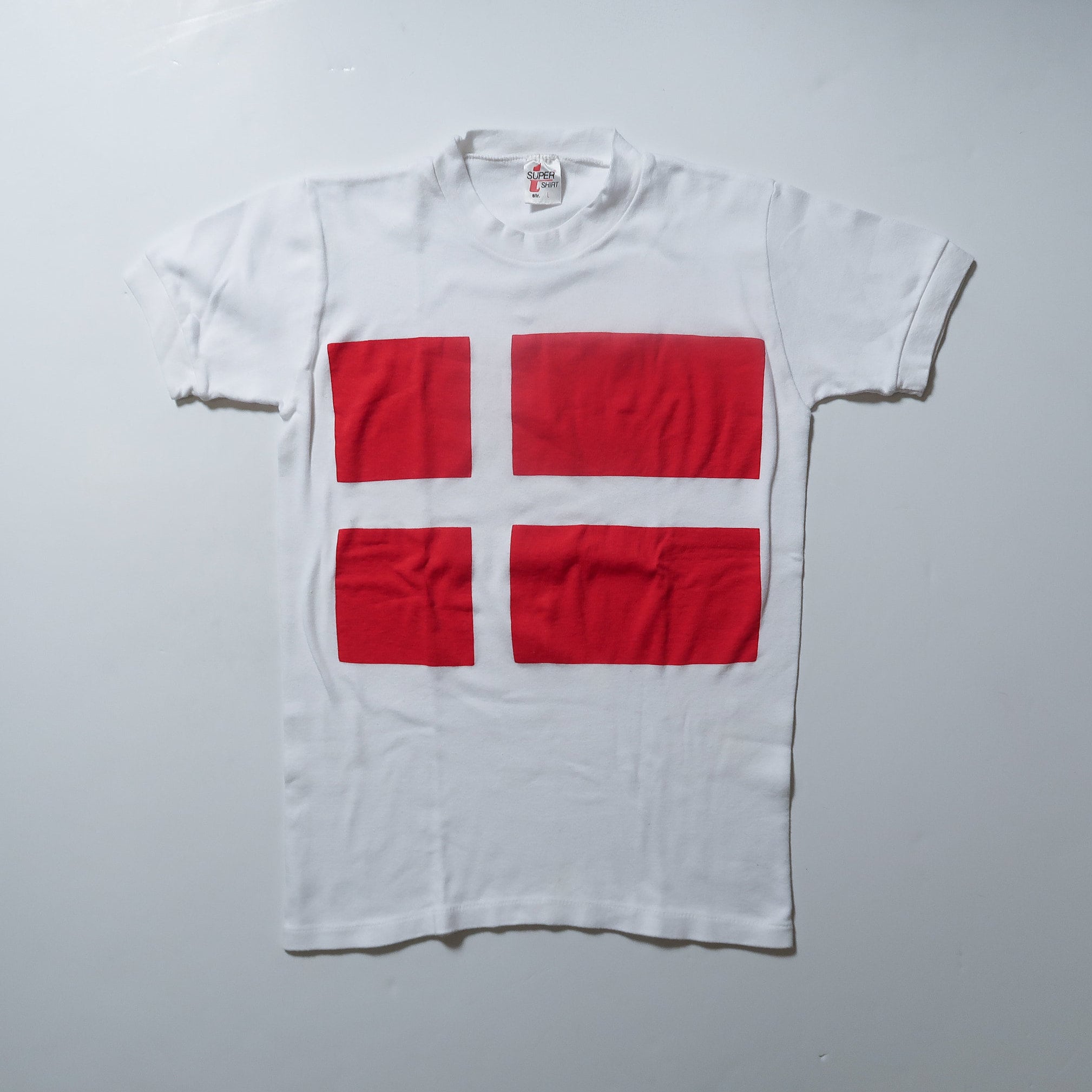 Denmark Flag 60s / 70s Single Stitch Cotton Vintage Danish Souvenir ...