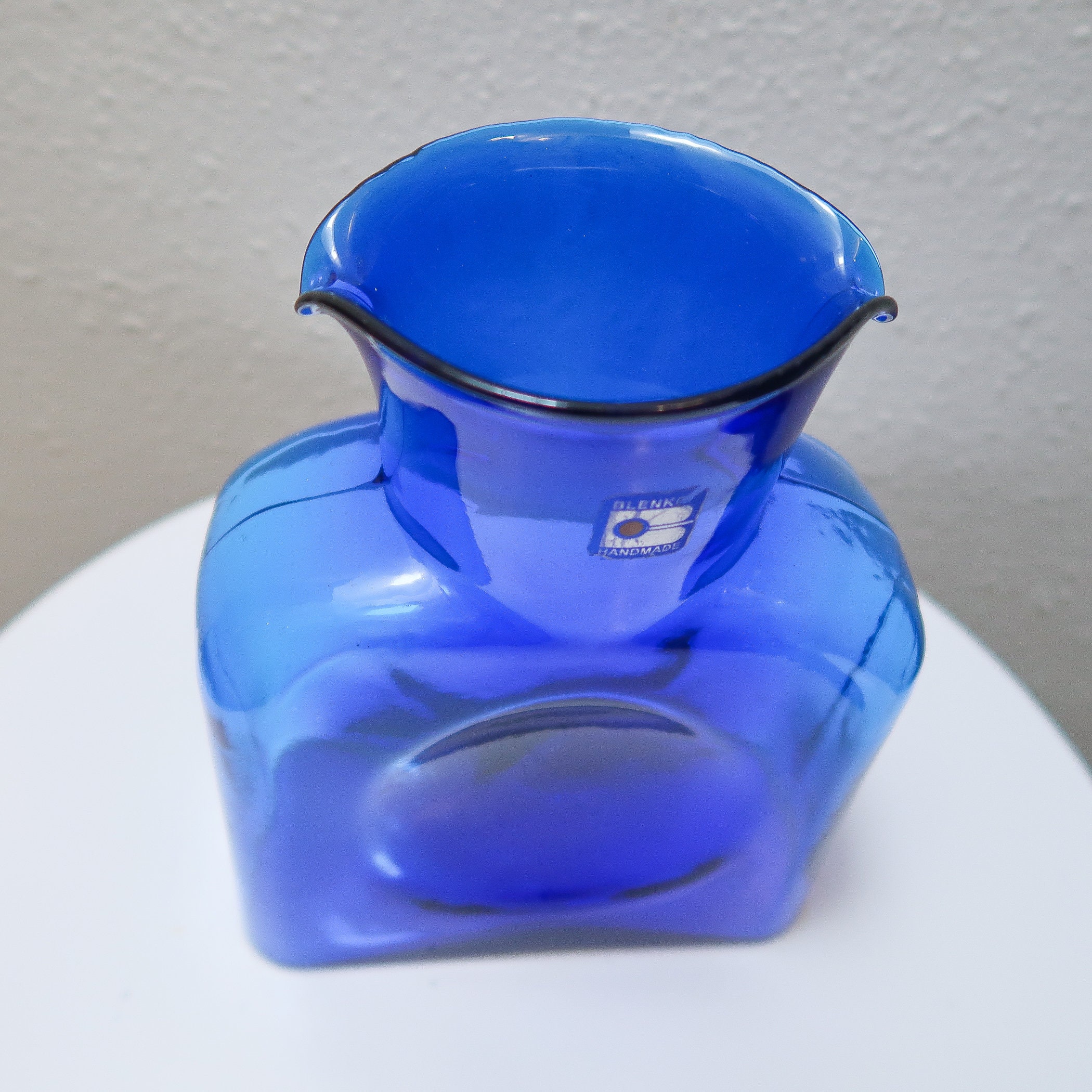 Blenko Mid Century Cobalt Blue Glass Water Carafe Pitcher W/ - Etsy