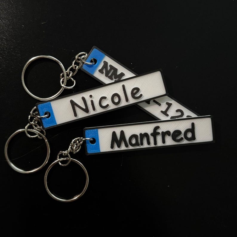 3D Printed Key Fob in Car License Plate Style – Personalized & Unique ...