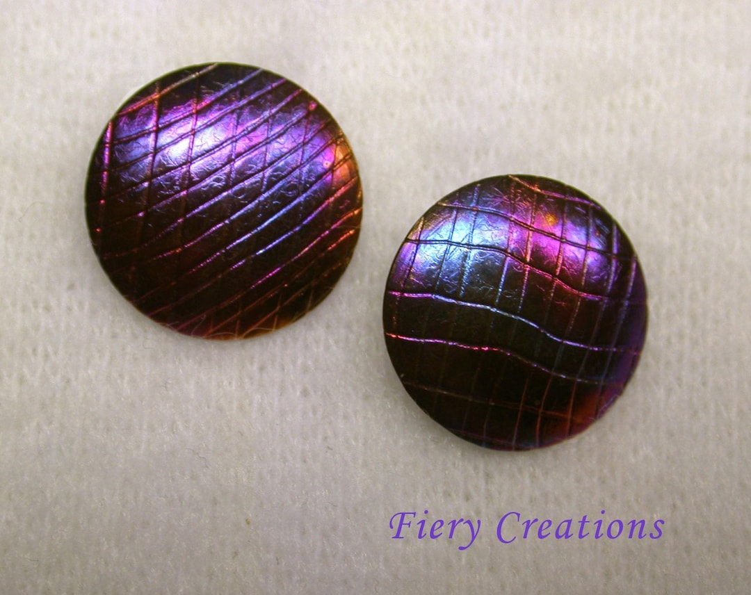 Ear Buttons "textures" - Copper & Sterling Silver Earrings With ...