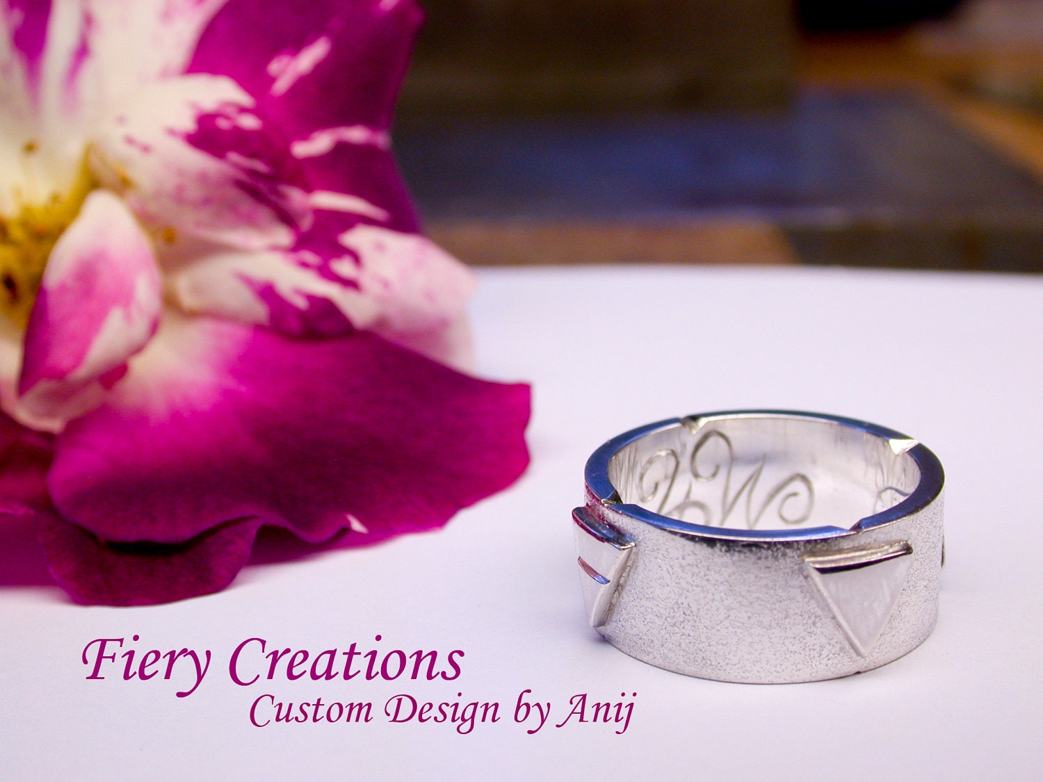 Elemental Ring or "ring of the 4 Elements" - Sterling Silver Custom ...