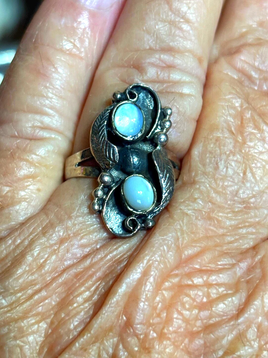 Vintage Native Moonstone Ring 8 1/4 Not Signed but Came in a Lot of NA ...