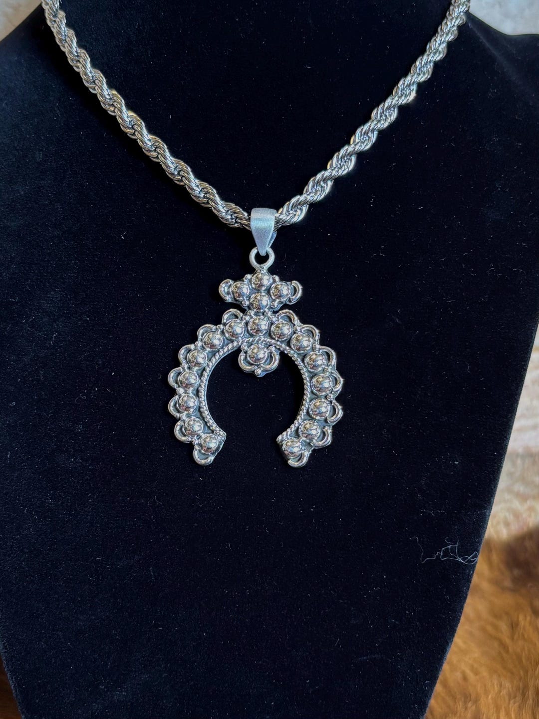 Sterling Silver Native Style Naja Necklace 10+ Grams, Handmade, Silver ...