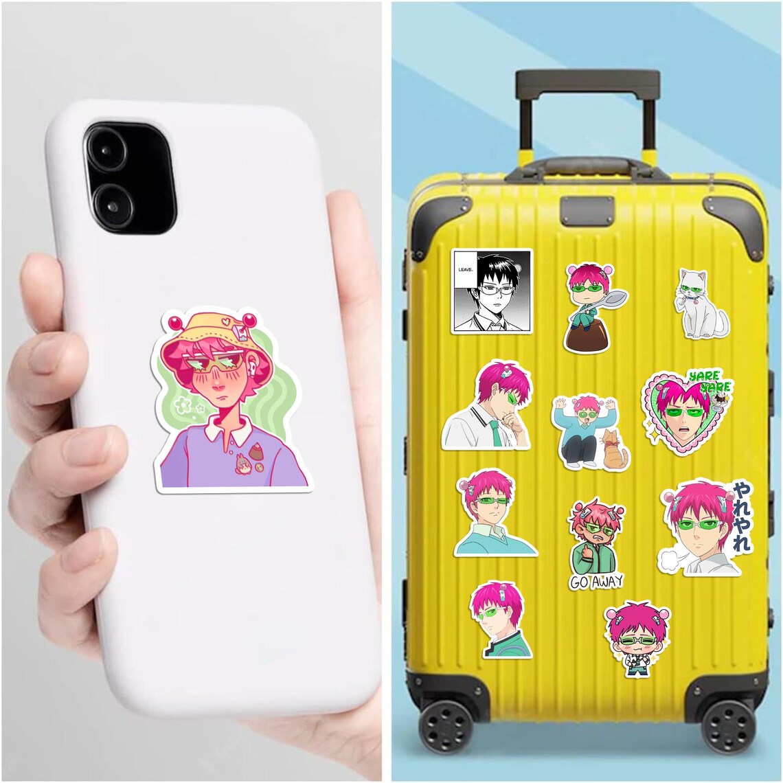 The Disastrous Life of Saiki K Stickers Sheet | Vinyl Decals for Laptop ...