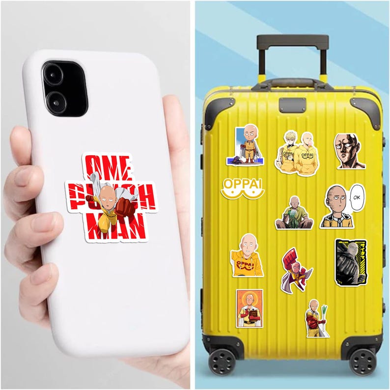 One Punch Man Stickers Sheet | Waterproof Vinyl Decals 40 Piece - Etsy