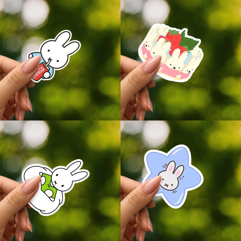 Miffy Stickers Sheet | Minimal Bunny Vinyl Decals for Kids, Laptop 40 ...