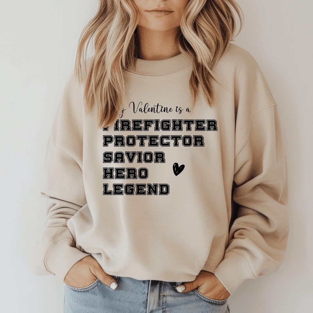 Firefighter Shirt Svg, Fireman Svg for Sweatshirts, Valentine Gift for ...
