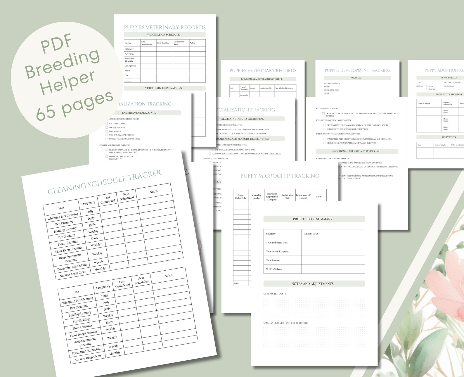 Dog Breeding Journal, Printable Breeder Planner for Mating, Pregnancy ...