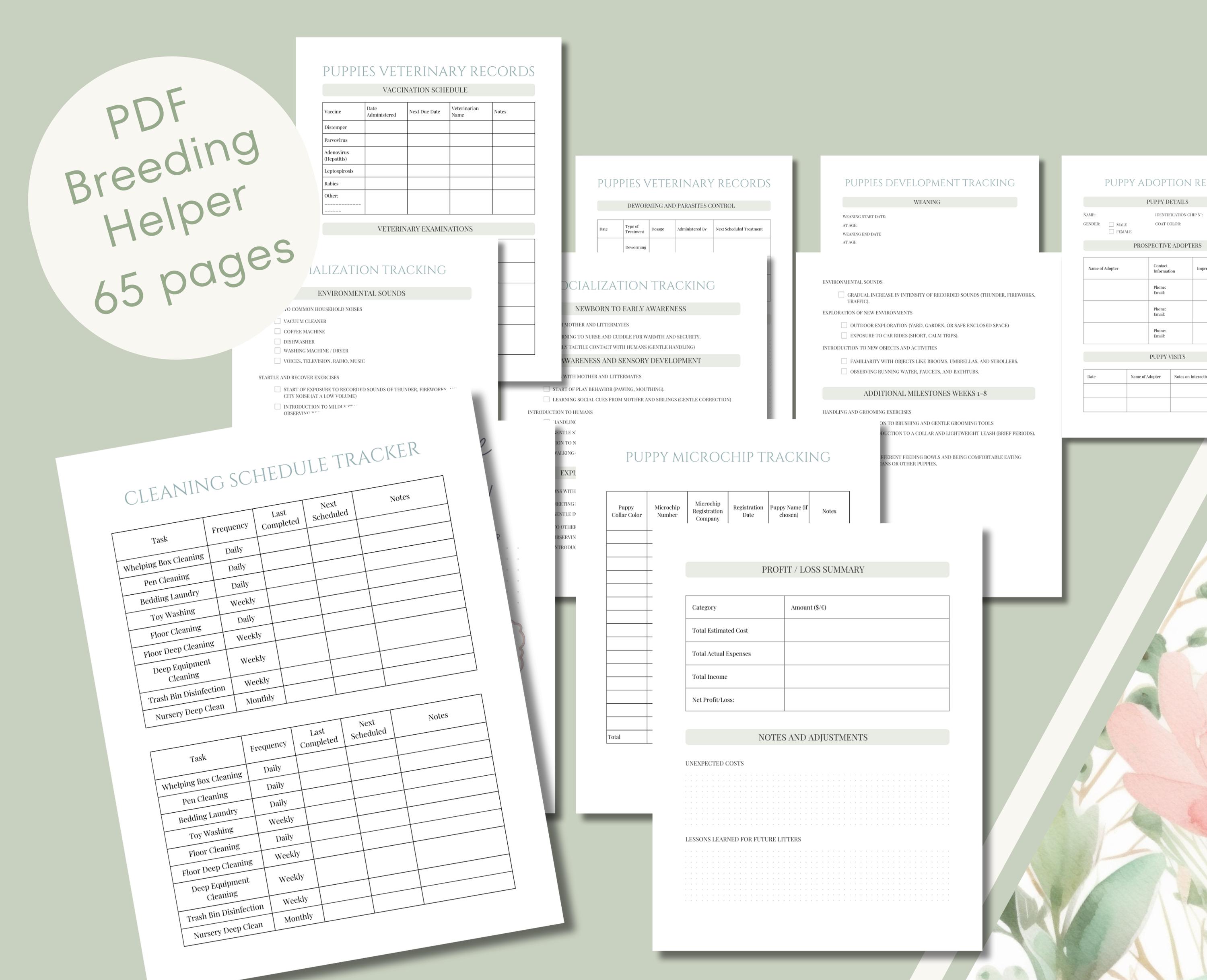 Dog Breeding Journal, Printable Breeder Planner for Mating, Pregnancy ...