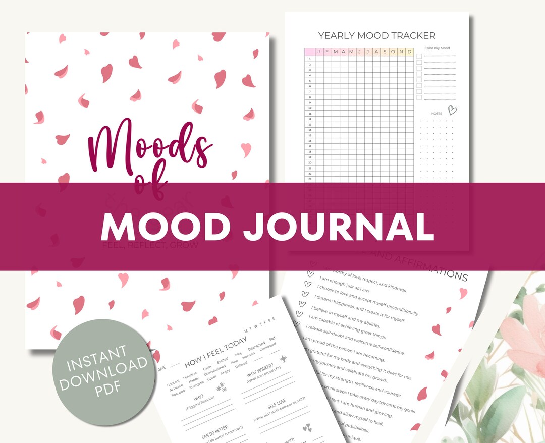 Mood Tracker - Self-care Journal for Emotions, Gratitude, and Personal ...