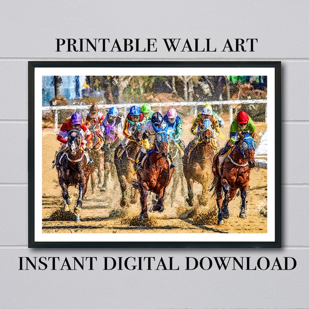 Horse Race Wall Art Print Instant Download/equestrian Elegance: Stylish ...