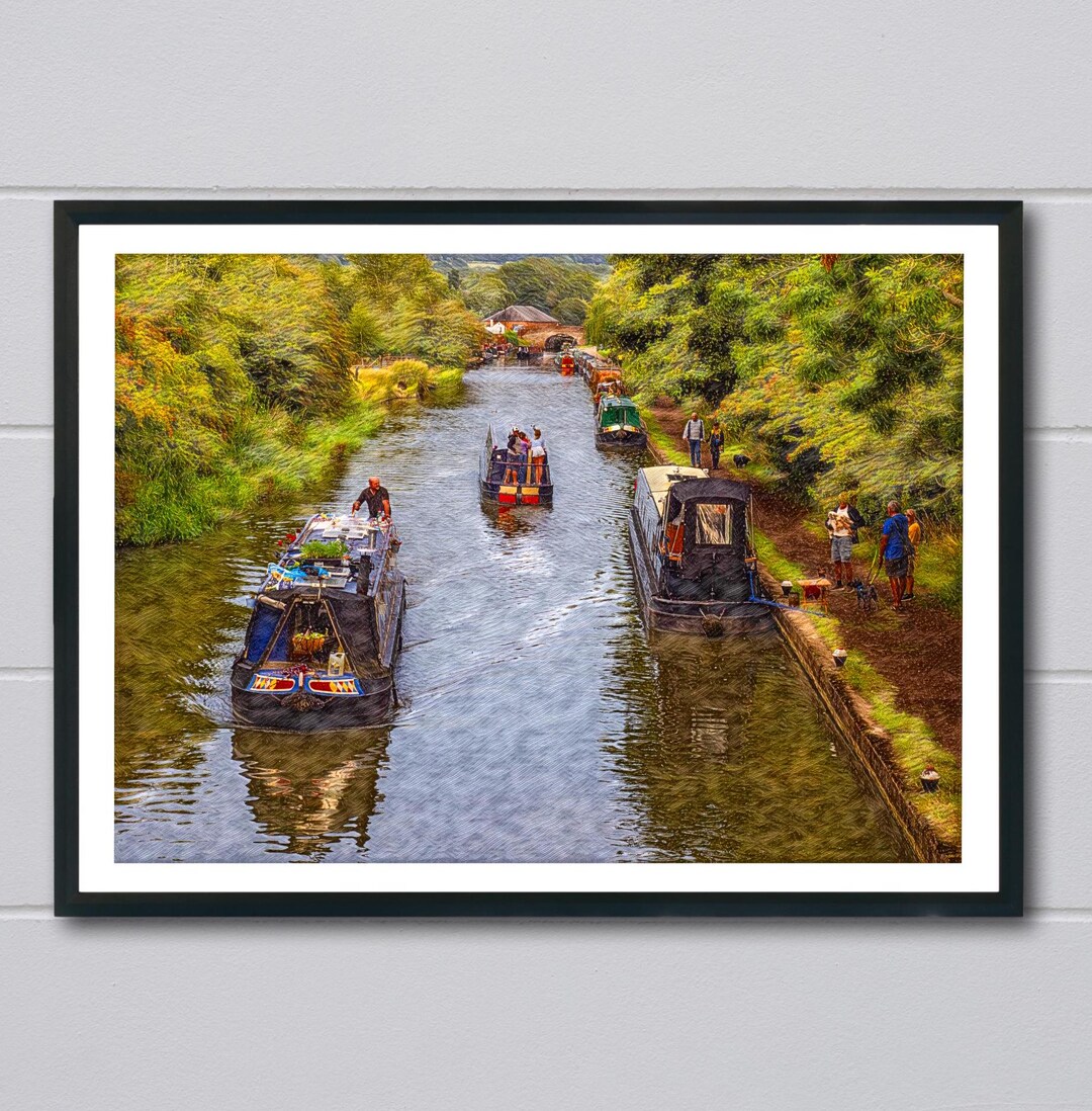 Printable Canal Boat Print-printable Wall Art Decor /digital Downloads ...