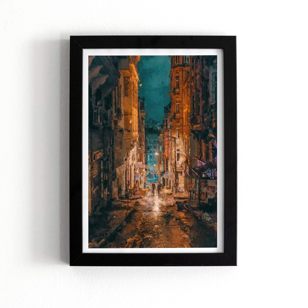 Printable City Street Scene Wall Art for Living Room/ Street Art Print ...