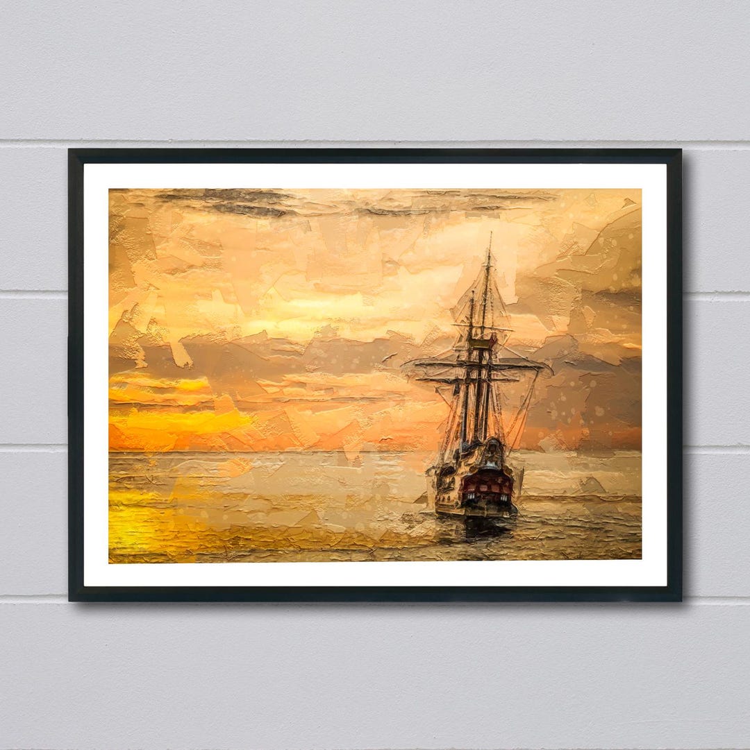 Printable Abstract Sailing Ship Wall Art Print /perfect for Home Décor ...