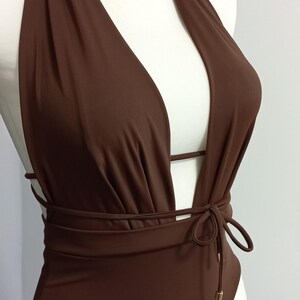 Chocolate One Piece Trendy Swimsuit - Etsy