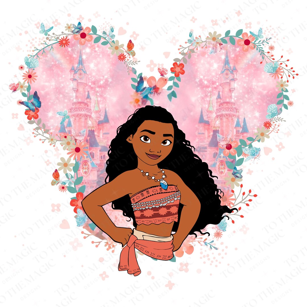 Moana Png, Magical Castle Floral Png, Magic Kingdom Png, Family ...