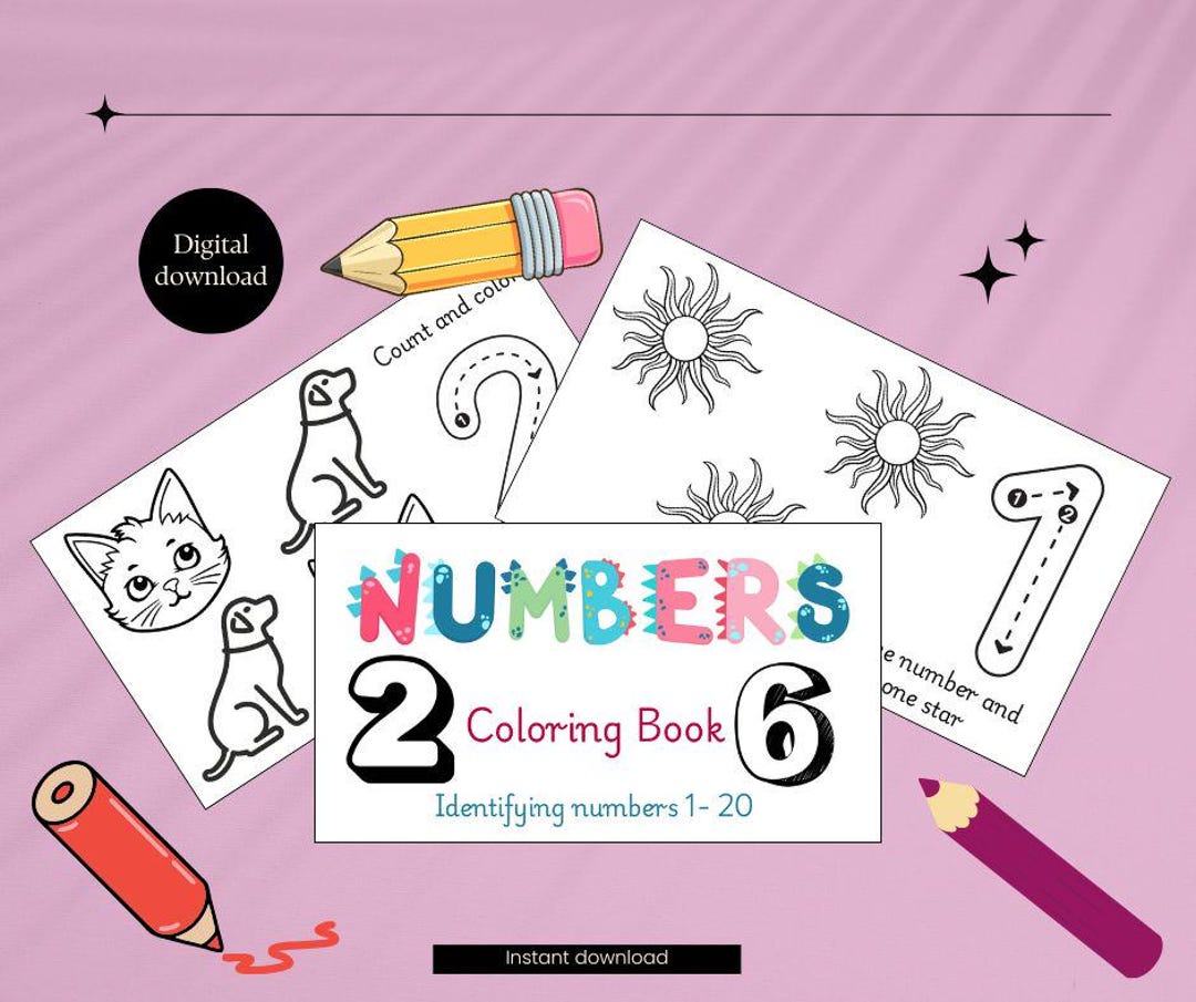 Numbers & Counting Coloring Book: Toddler Math Activity (PDF Download ...