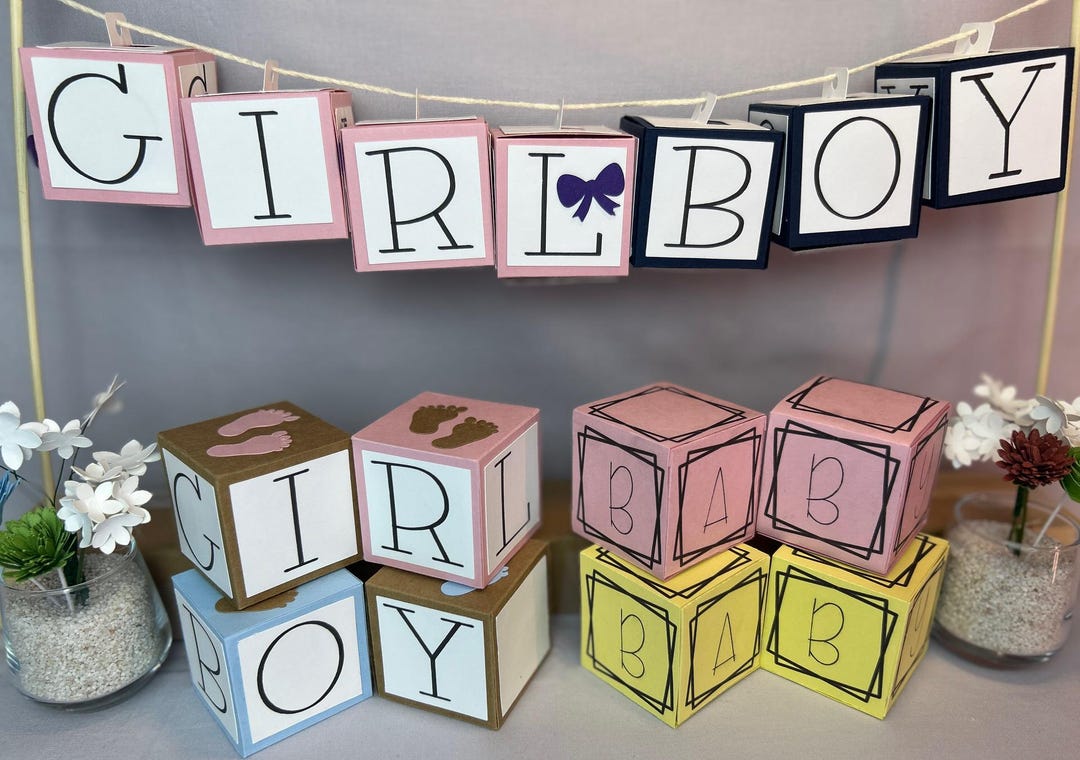 Baby Building Blocks - 3 Versions Available for Lovely Baby Shower or ...
