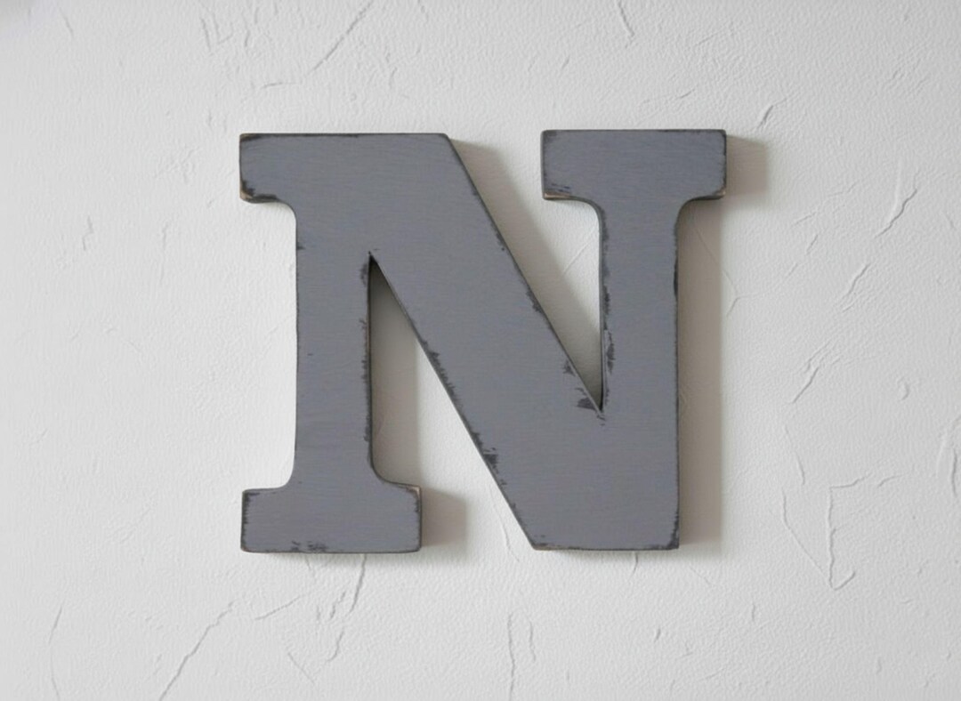 Rustic Wooden Letter N, 8 & 12-inch Distressed Wall Decor, Farmhouse ...