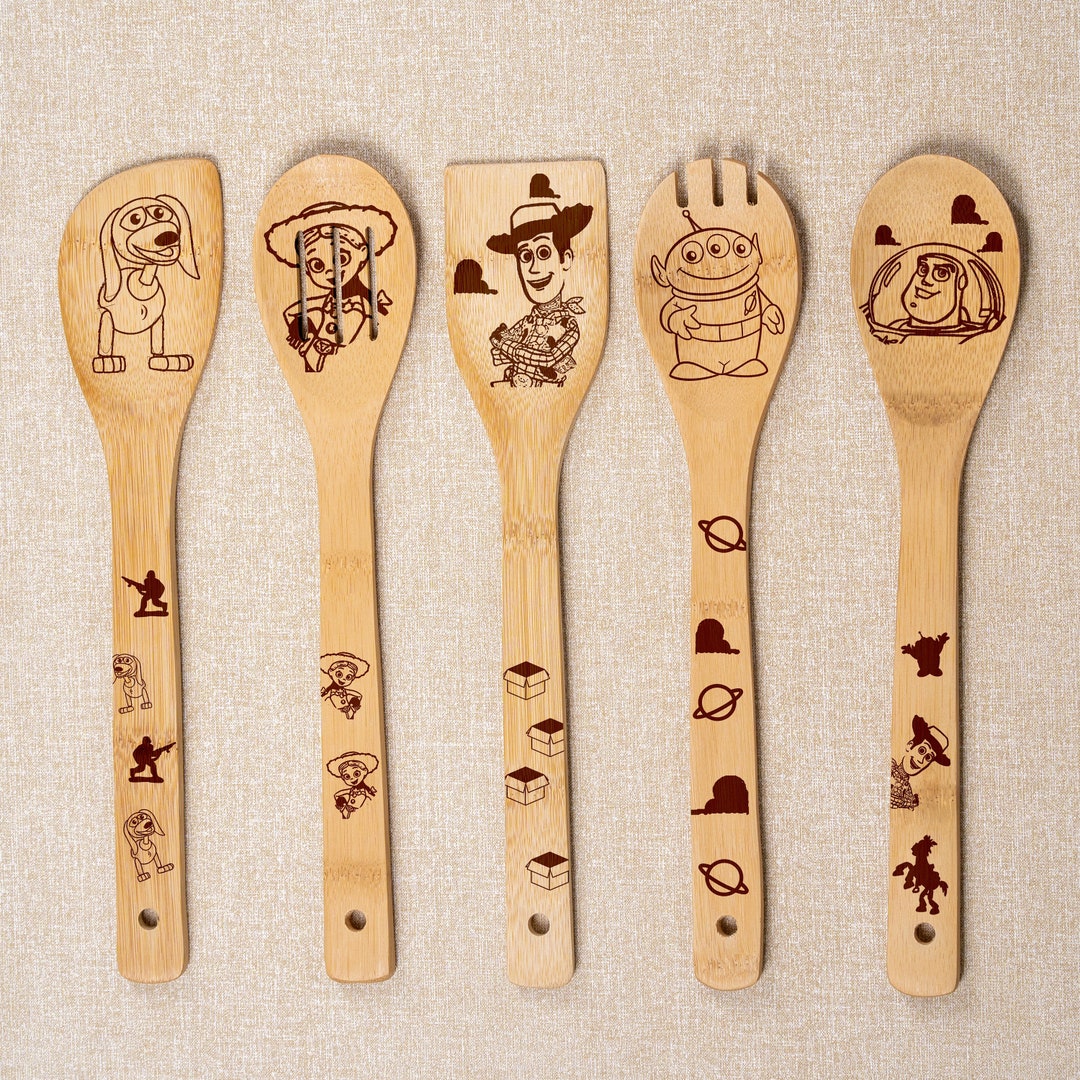 Toy Spoons Set Story Kitchen Wooden Spoons for Cooking Tools - Etsy