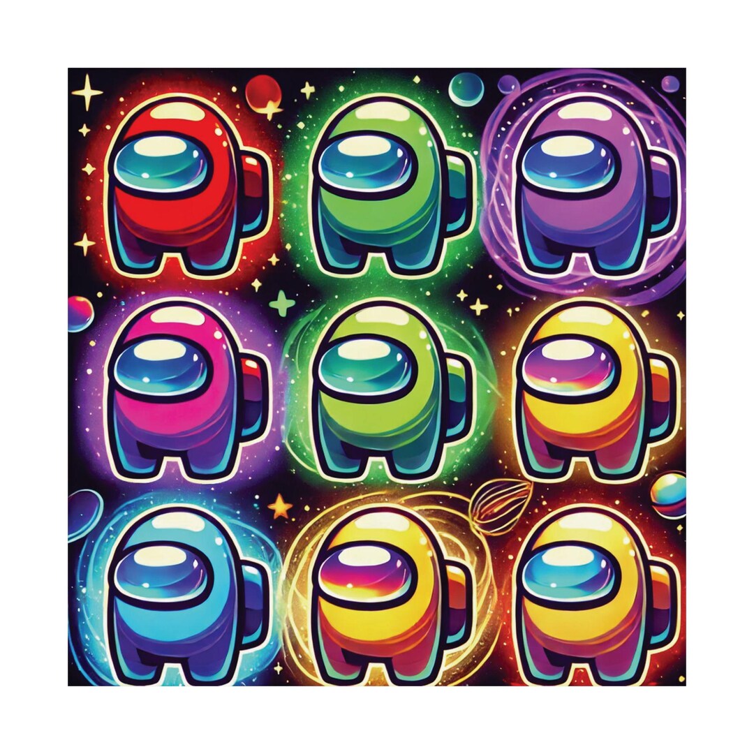 Satin Posters, Among Us Inspired Crewmates Set, Outer Space Theme ...