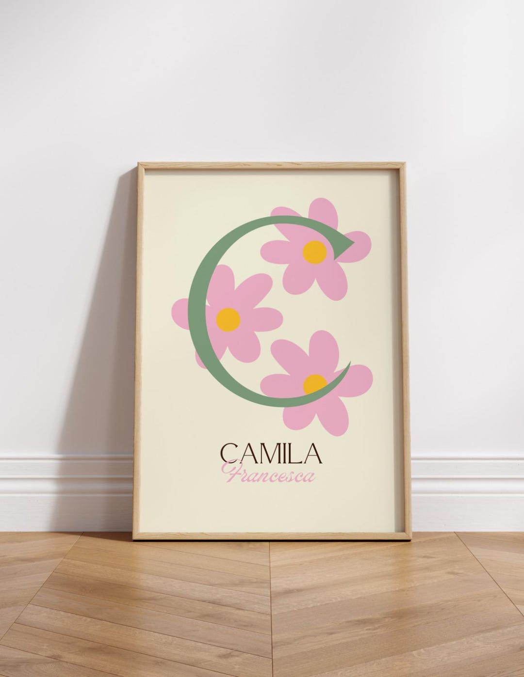 Custom Name Flower Nursery Poster – Personalized Kids Room Decor - Etsy