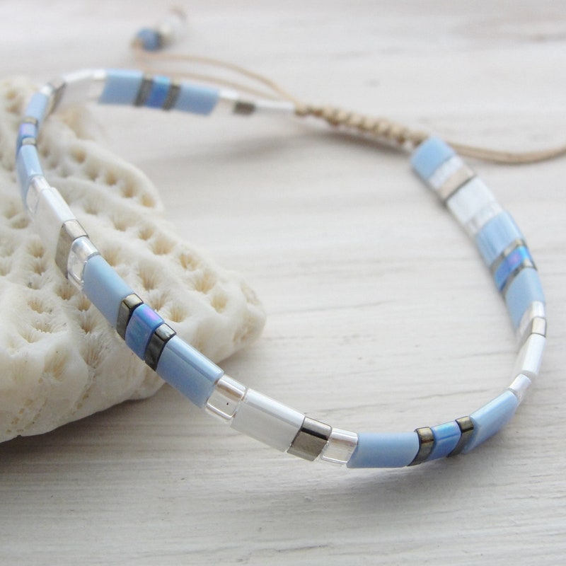 Light Blue Bead Bracelet - Etsy