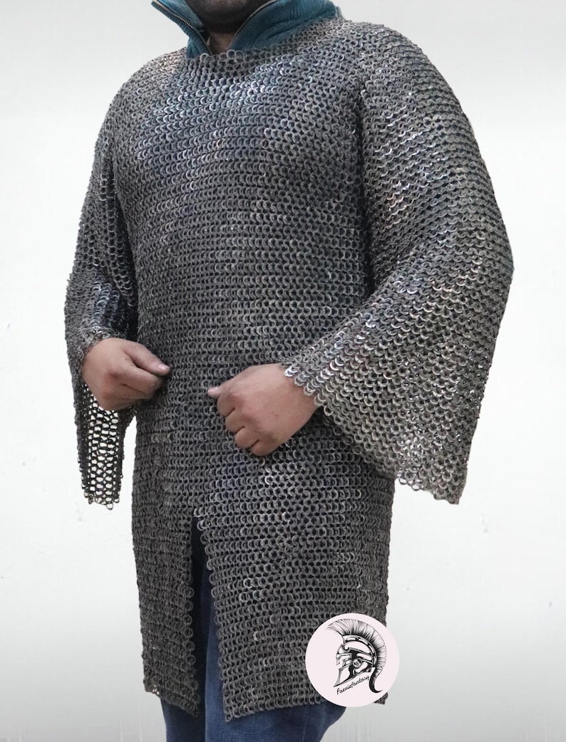 Medieval Chainmail Shirt Stainless Steel Antique Riveted Chainmail ...