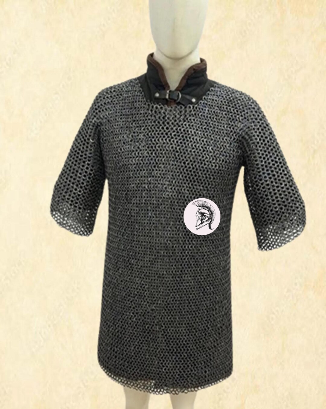 Haubergeon Chain Mail Shirt ,8mm Flat Riveted With Solid Rings ...