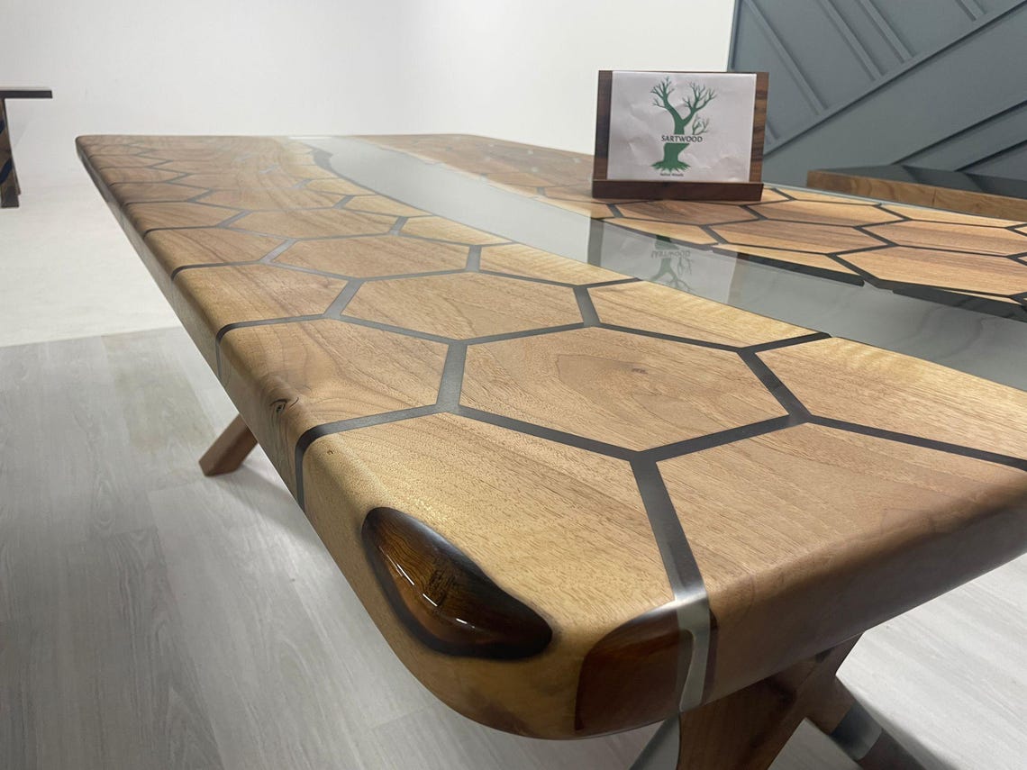 Epoxy Table, Conference Table, Epoxy Edge River Table, Modern Design ...