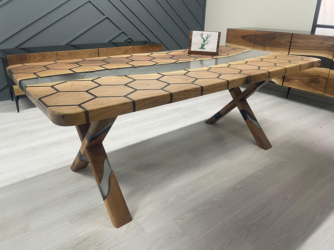 Epoxy Table, Conference Table, Epoxy Edge River Table, Modern Design ...