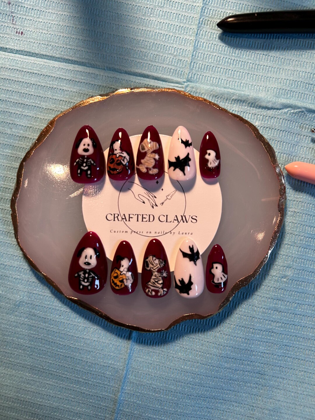 Spooky Snoopy Halloween Press Ons - Etsy