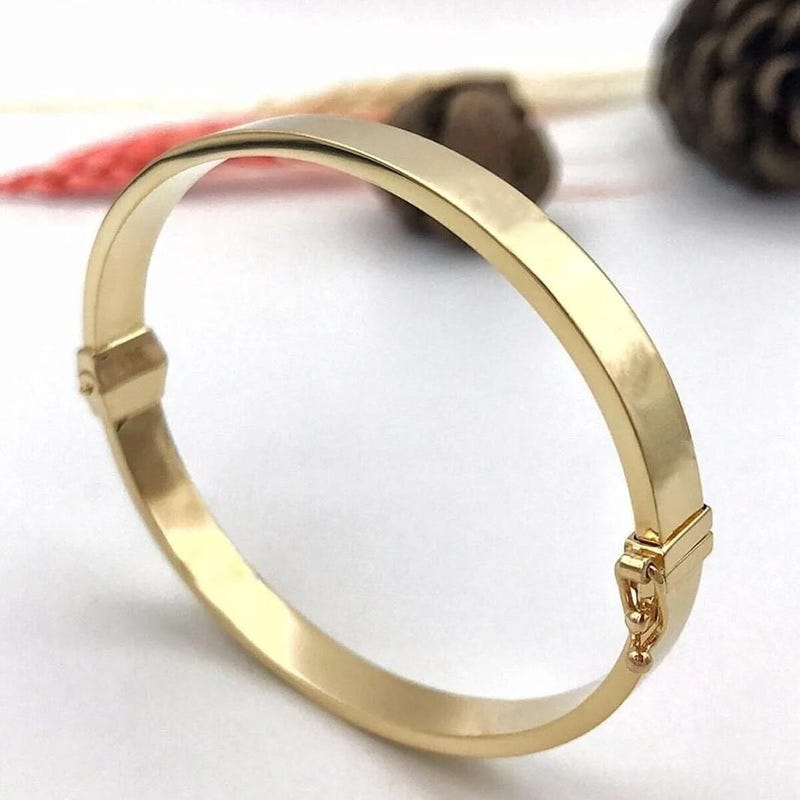 Gold Bangle Bracelet 14k - Etsy