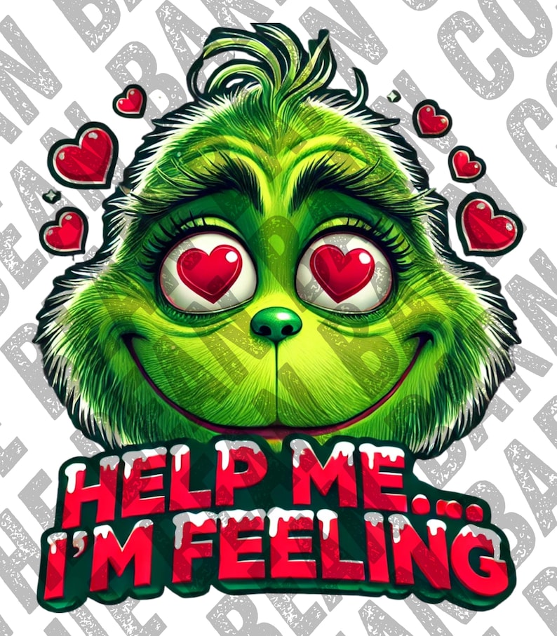 Grinch Heart Eyes PNG - Help Me I'm Feeling - Etsy