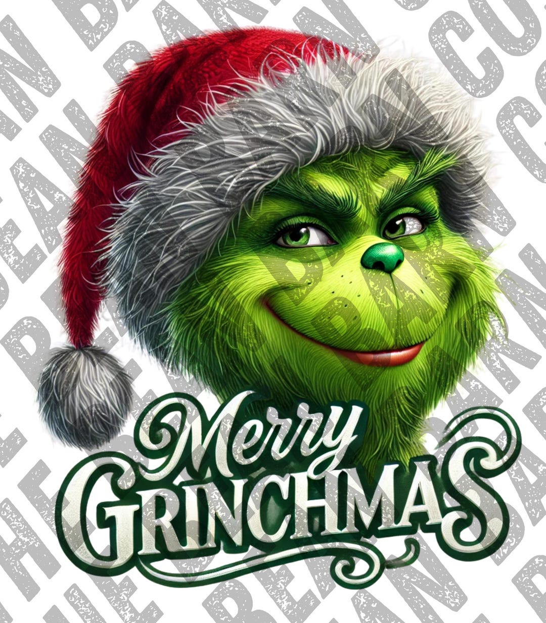 Merry Grinchmas Realistic Fuzzy Grinch PNG Christmas Digital Download ...