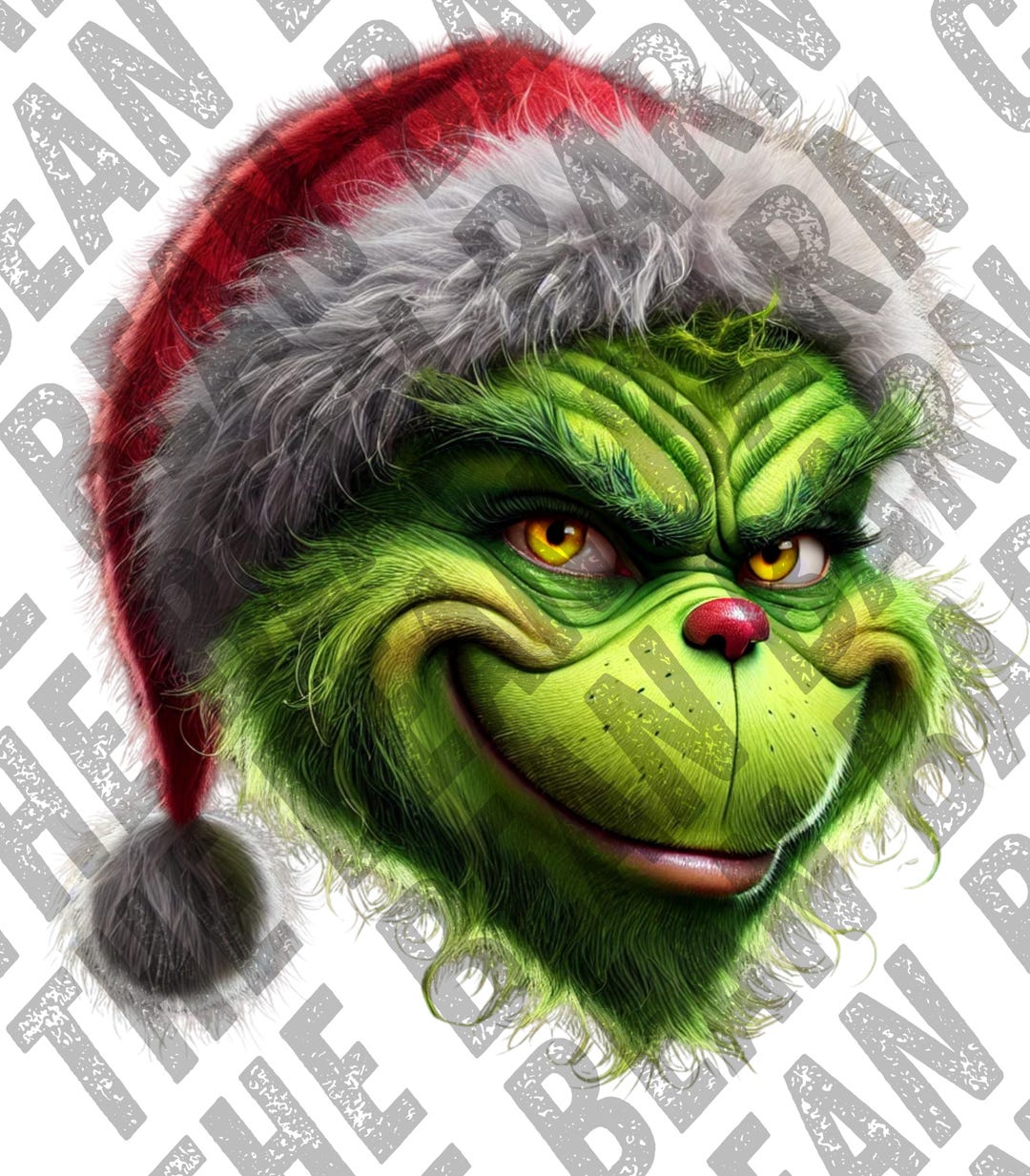 Mischievous Grinch Face PNG - Digital Download - Etsy