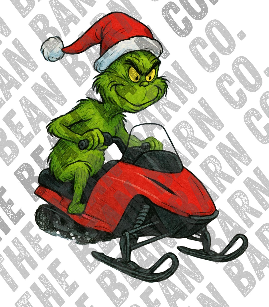 Grinch Riding Snowmobile PNG | Funny Christmas Grinch Clipart | Green ...