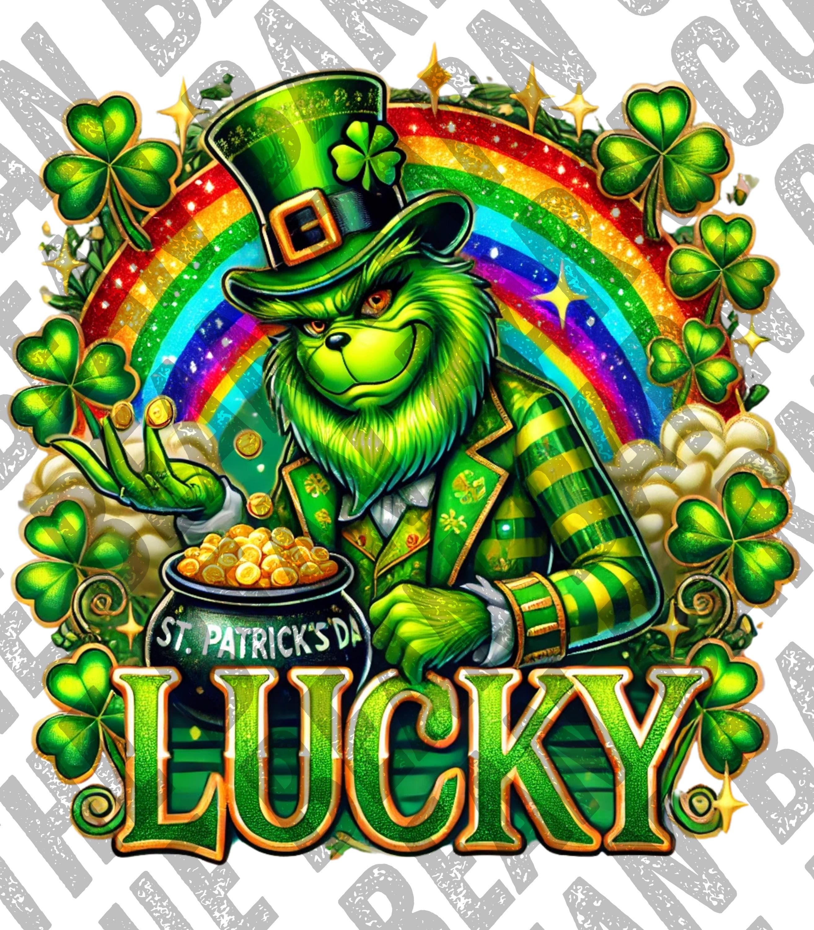 Lucky Grinch PNG | Vibrant St. Patrick's Day Design PNG - Etsy