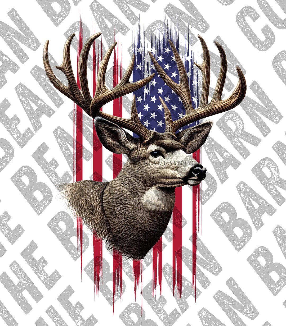 Patriotic Mule Deer American Flag PNG and SVG | Hunting Sublimation ...